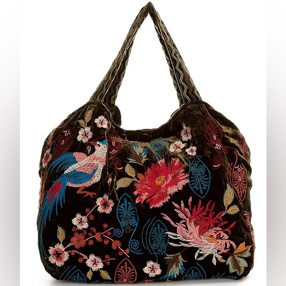 Johnny Was | Bags | Johnny Was Ashira Silk Velvet Tote Embroidered Bag ...